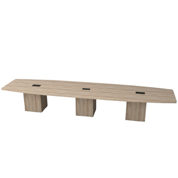 16' Cubed Base Boat Shaped Conference Table