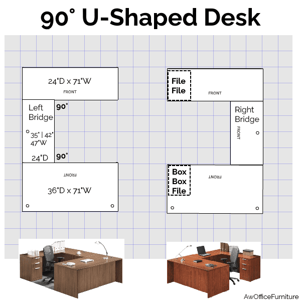 Double Pedestal U-Shaped Desk | AW Office Furniture