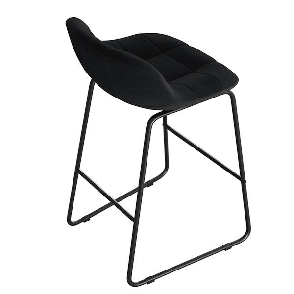 Jaden Half Back Fabric Bar Stool | Tufted Design